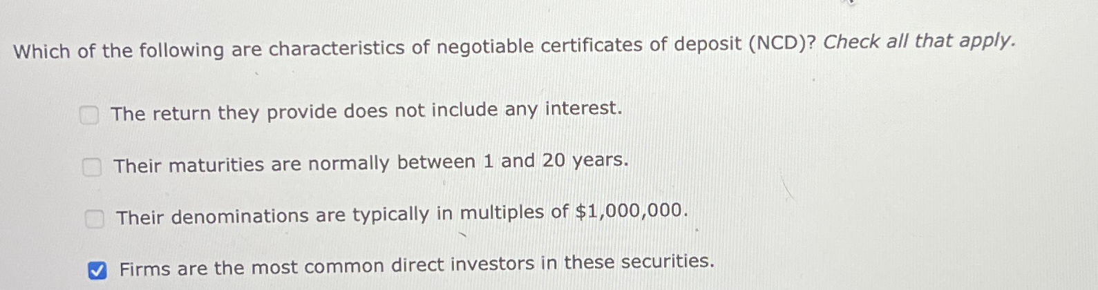 Solved Which of the following are characteristics of | Chegg.com