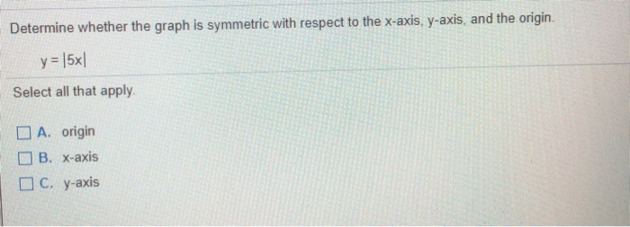 Solved Determine whether the graph is symmetric with respect | Chegg.com