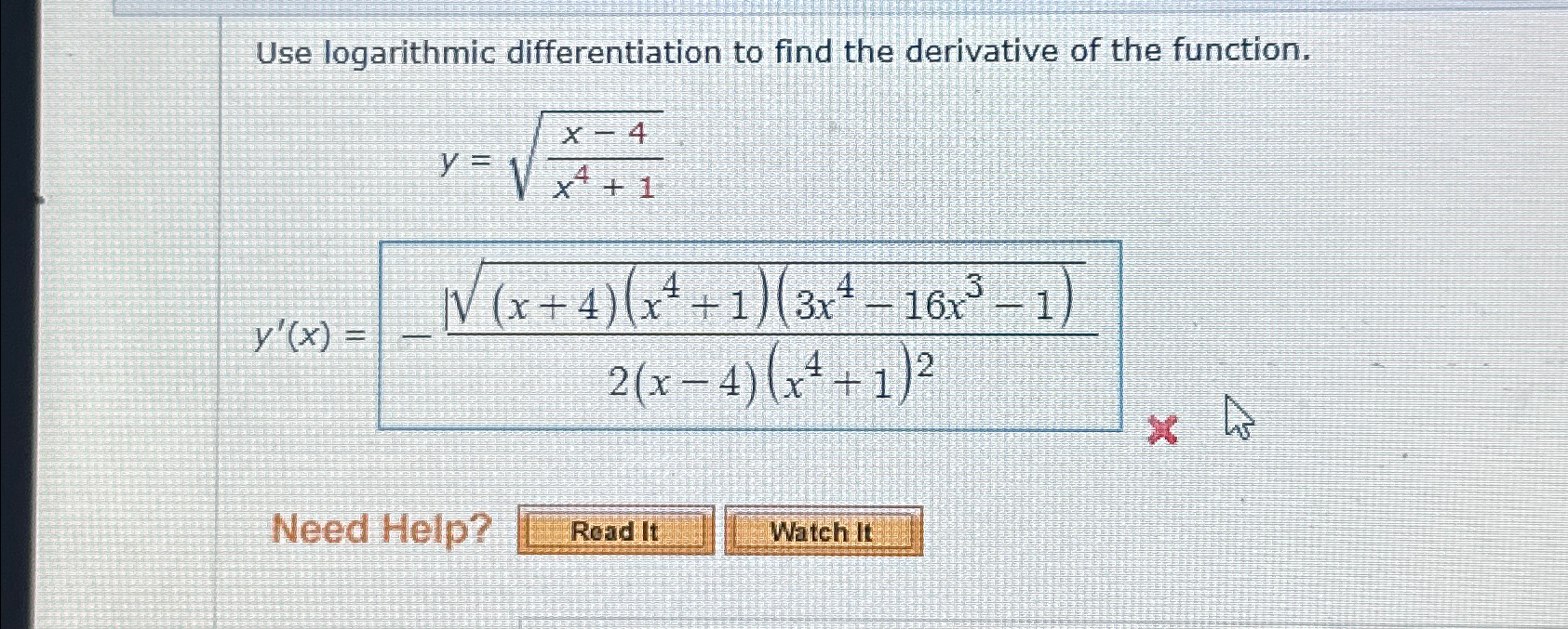 Solved Use logarithmic differentiation to find the | Chegg.com