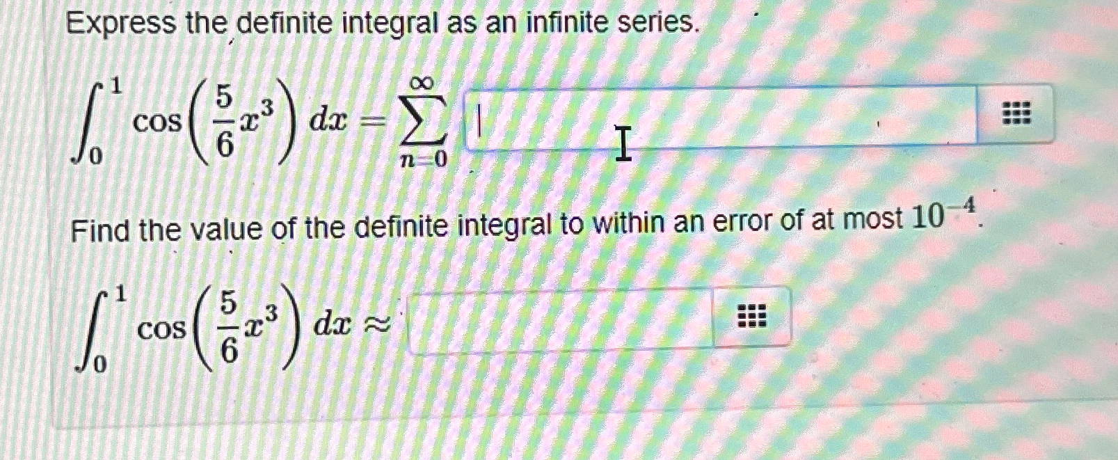 Solved Express the definite integral as an infinite | Chegg.com