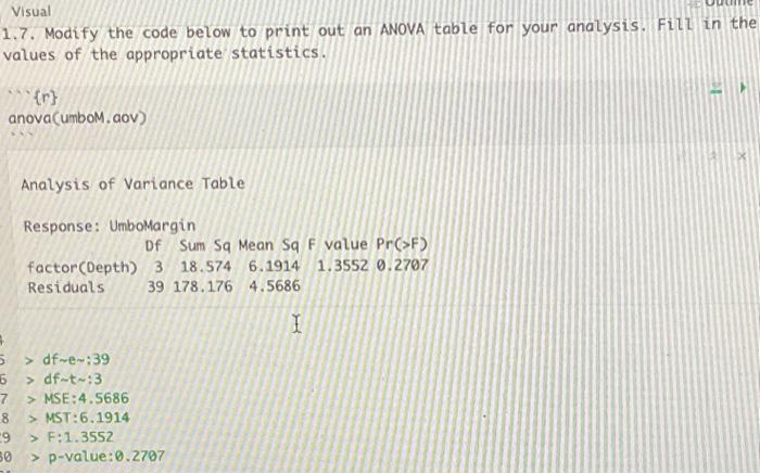 Solved Visual 1.7. Modify the code below to print out an | Chegg.com
