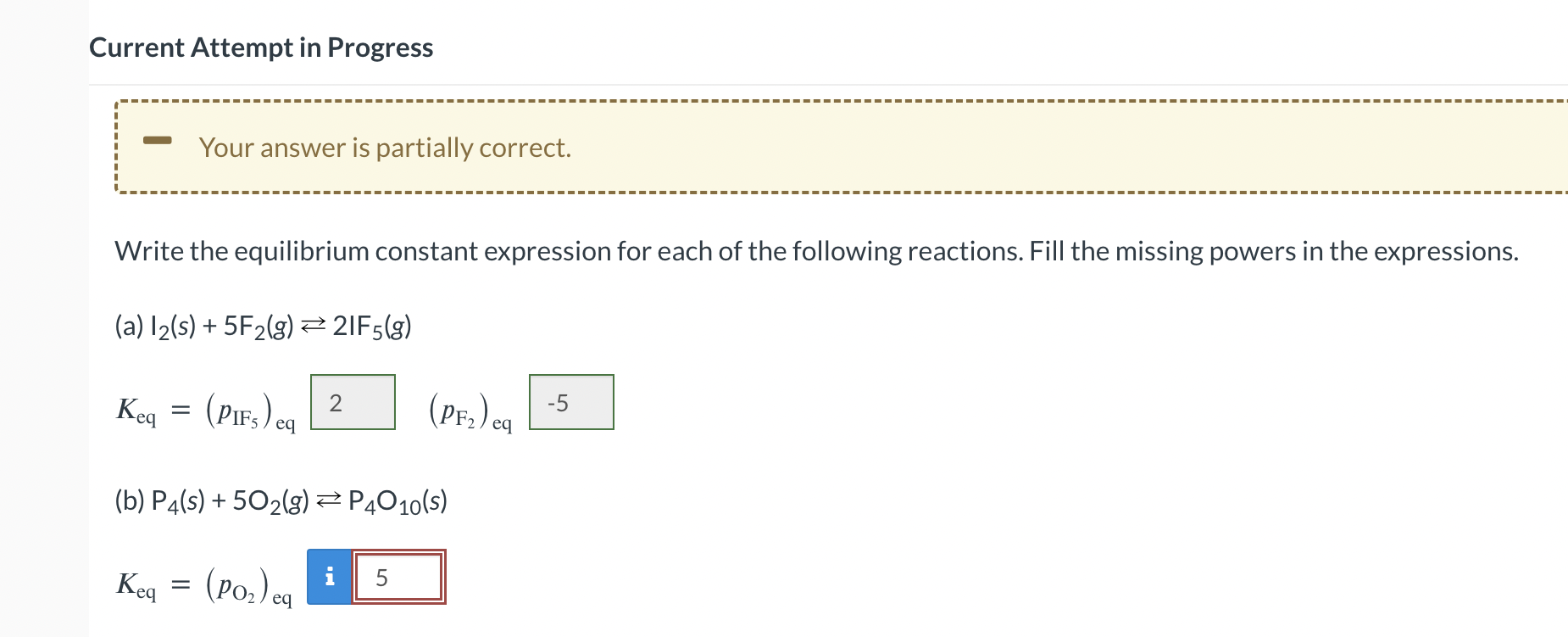 Solved Current Attempt in ProgressYour answer is partially | Chegg.com