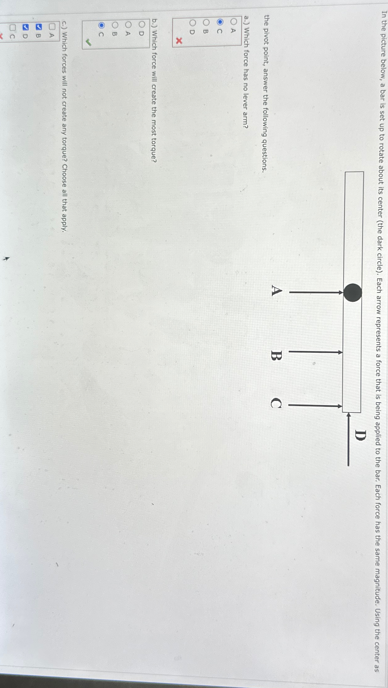 Solved In the picture below, a bar is set up to rotate about | Chegg.com