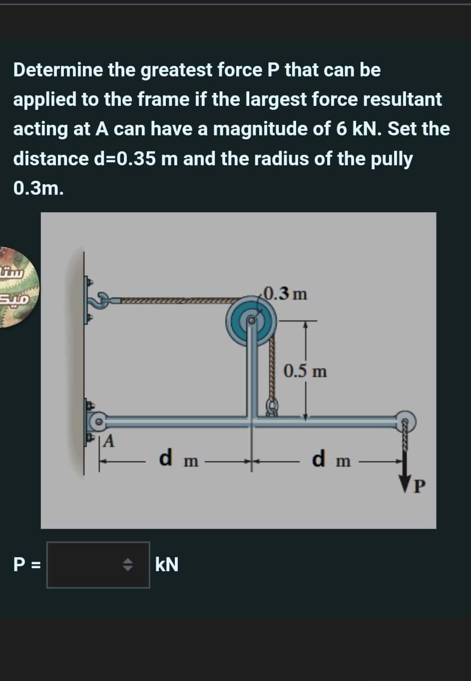 Solved Determine The Greatest Force P That Can Be Applied To