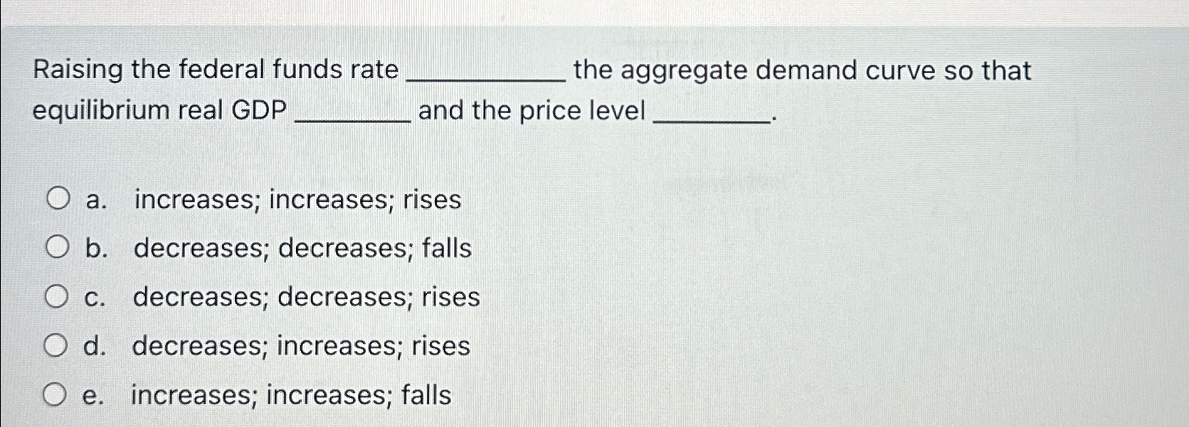 Solved Raising the federal funds rate the aggregate demand | Chegg.com