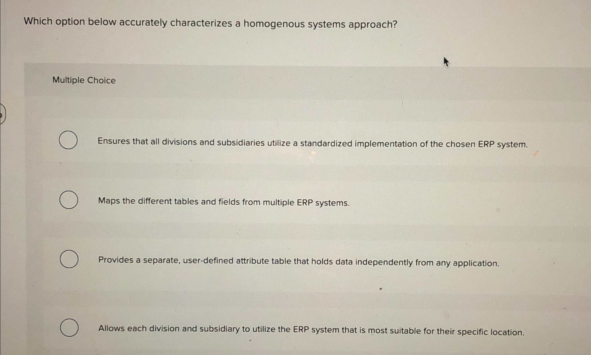 Solved Which option below accurately characterizes a | Chegg.com