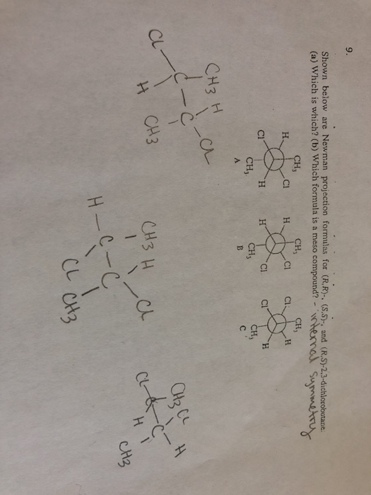 Solved Н. Shown below are Newman projection formulas for | Chegg.com