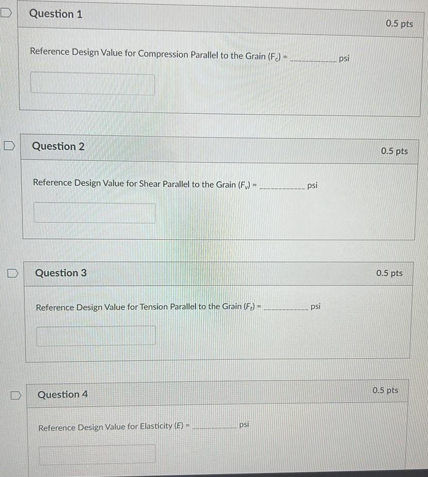 Solved Reference Design Value for Compression Parallel to | Chegg.com