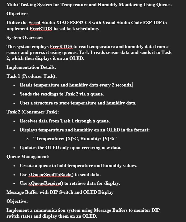Solved Multi-Tasking System for Temperature and Humidity | Chegg.com