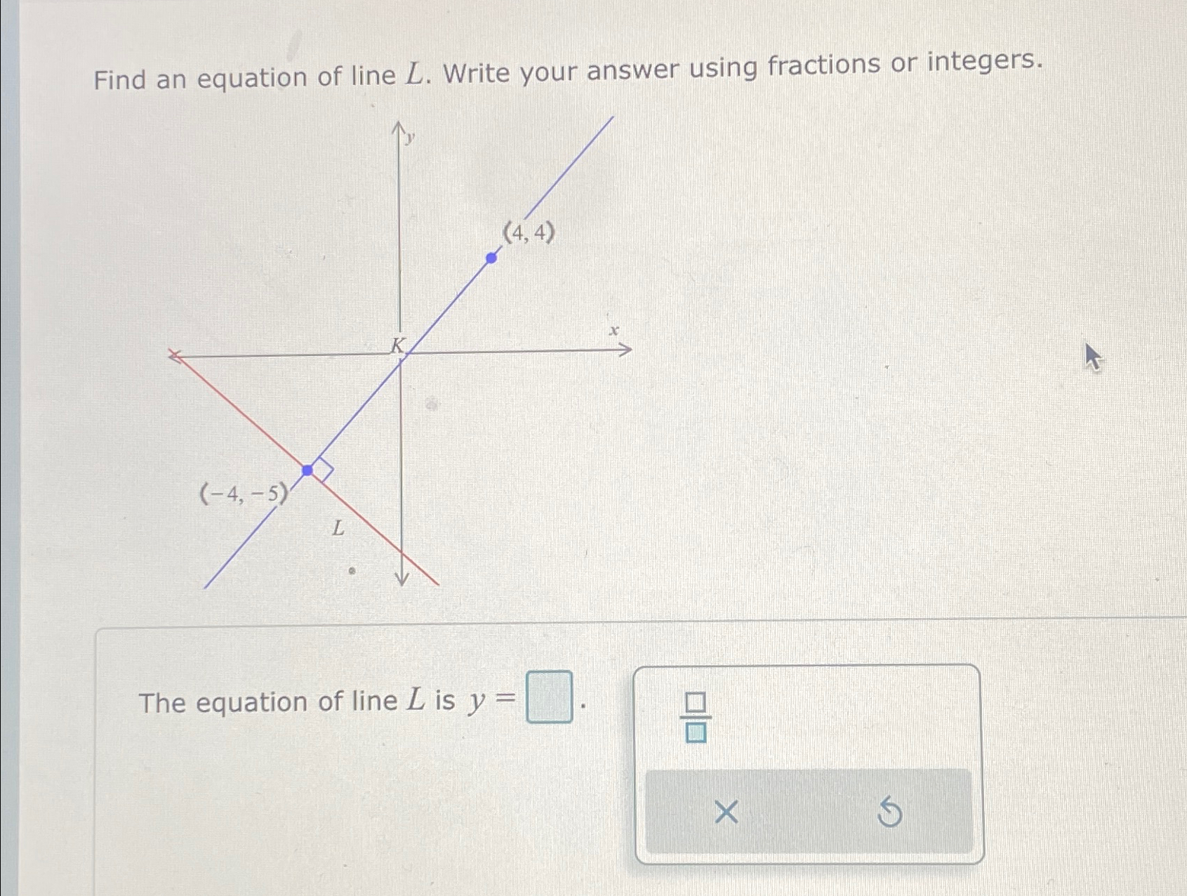 Solved Find an equation of line L. ﻿Write your answer using | Chegg.com