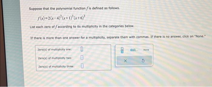Solved Suppose that the polynomial function f is defined as | Chegg.com