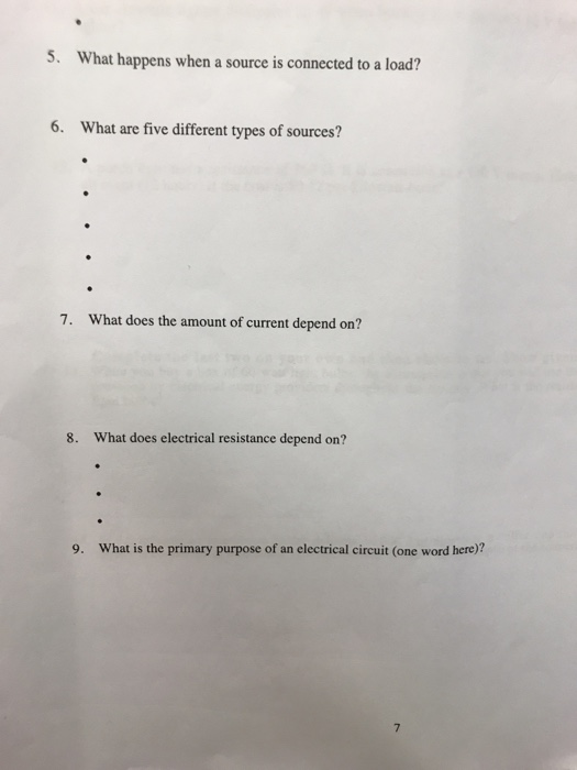 Solved 5. What happens when a source is connected to a load? | Chegg.com