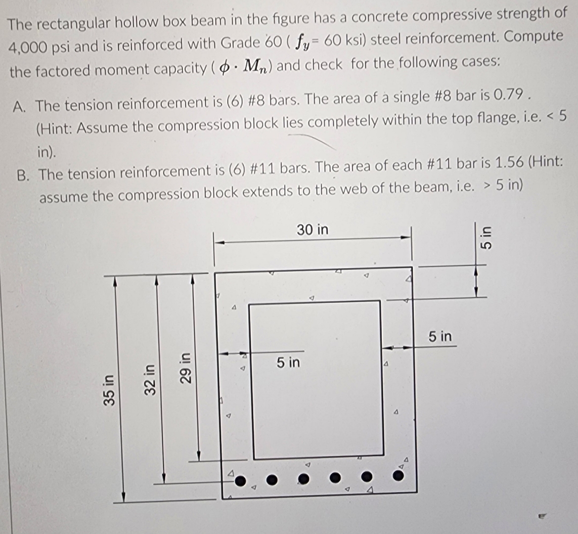 Solved The rectangular hollow box beam in the figure has a | Chegg.com