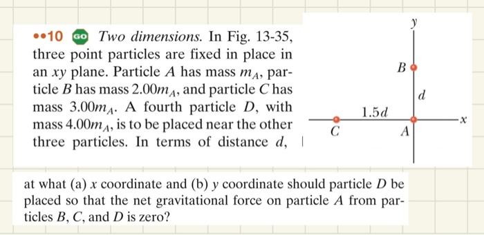 Solved ∙10 - Two dimensions. In Fig. 13-35, three point | Chegg.com