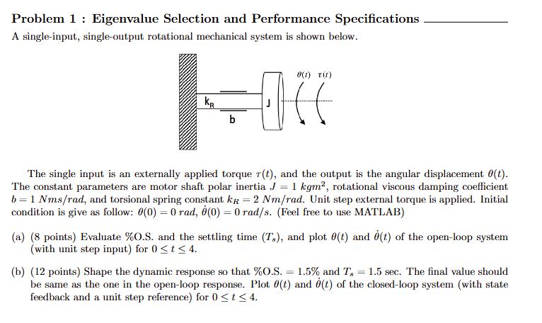 Solved Problem 1 ﻿: Eigenvalue Selection and Performance | Chegg.com