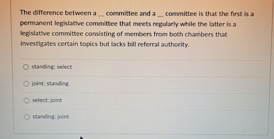 The difference between a q, ﻿committee and a q, | Chegg.com
