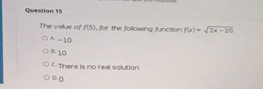 Solved Question 15 The value of f(5), for the following | Chegg.com
