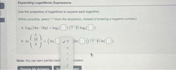 Solved Use the properties of logarithms to expand each | Chegg.com