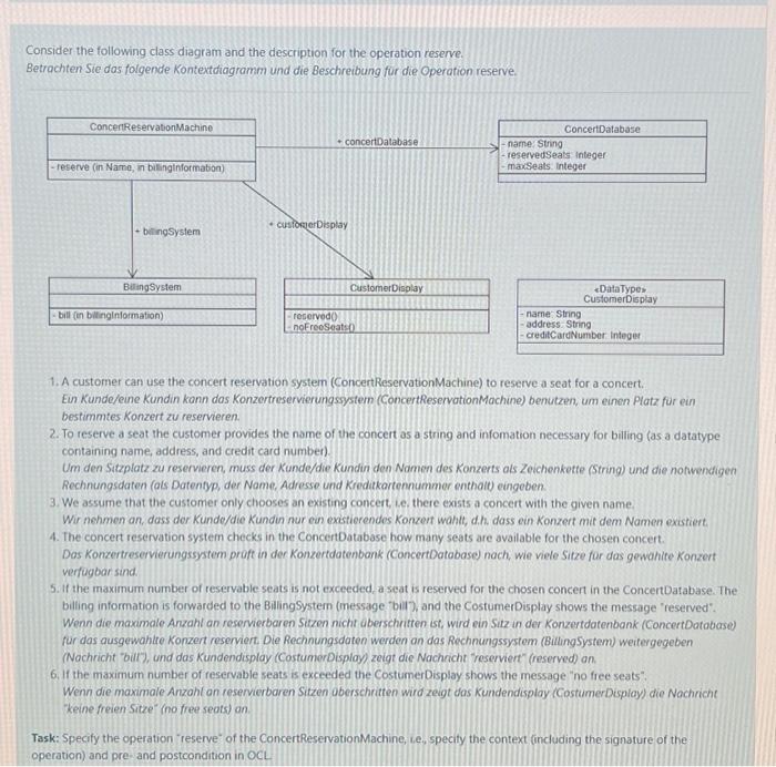 Solved Consider the following class diagram and the | Chegg.com