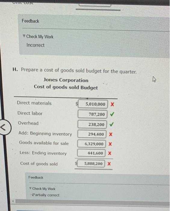 Solved prepare ending finished goods inventory budget for | Chegg.com