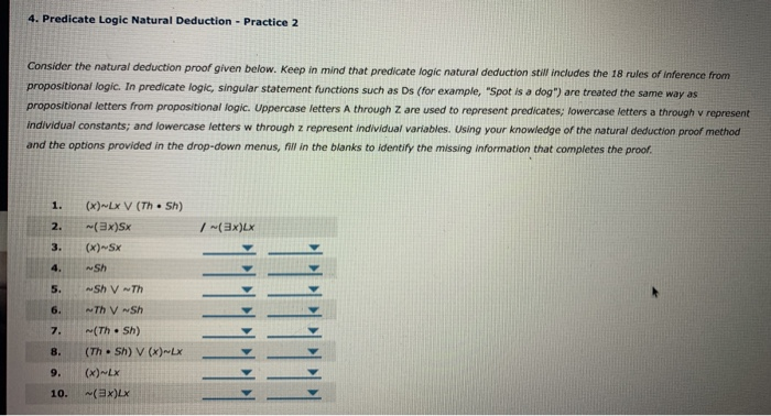 Solved 3. Predicate Logic Natural Deduction - Practice 1 | Chegg.com