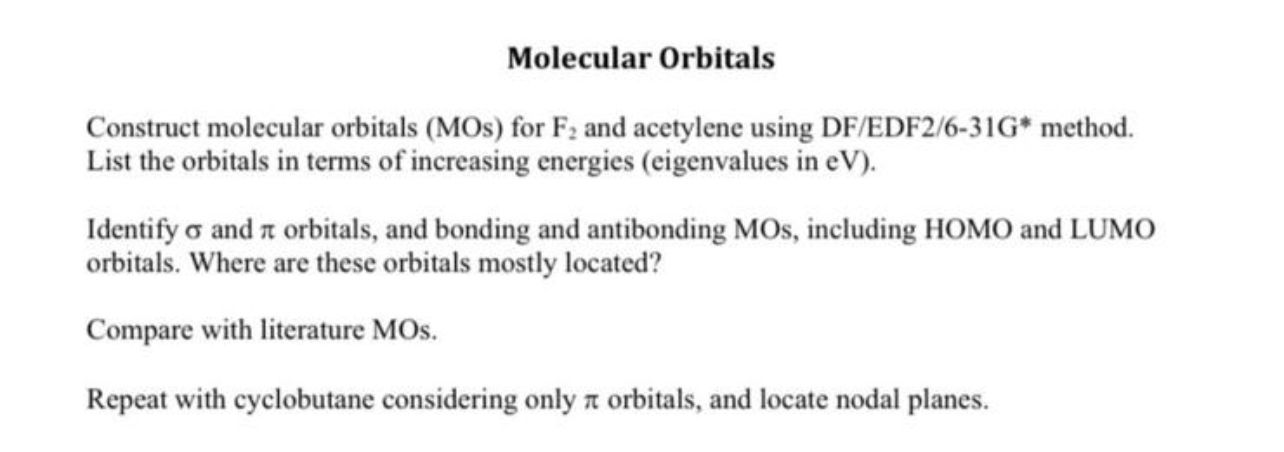 Solved Molecular Orbitalsconstruct Molecular Orbitals Mos