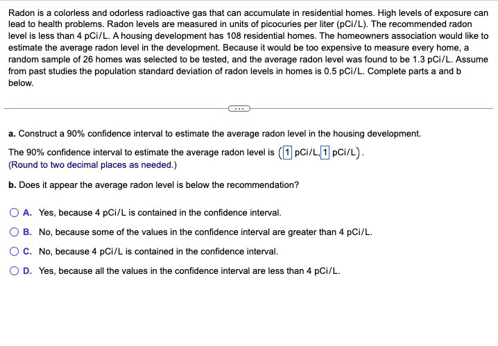 Solved Radon is a colorless and odorless radioactive gas | Chegg.com