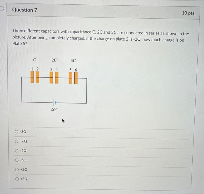 Solved Three different capacitors with capacitance C,2C and | Chegg.com