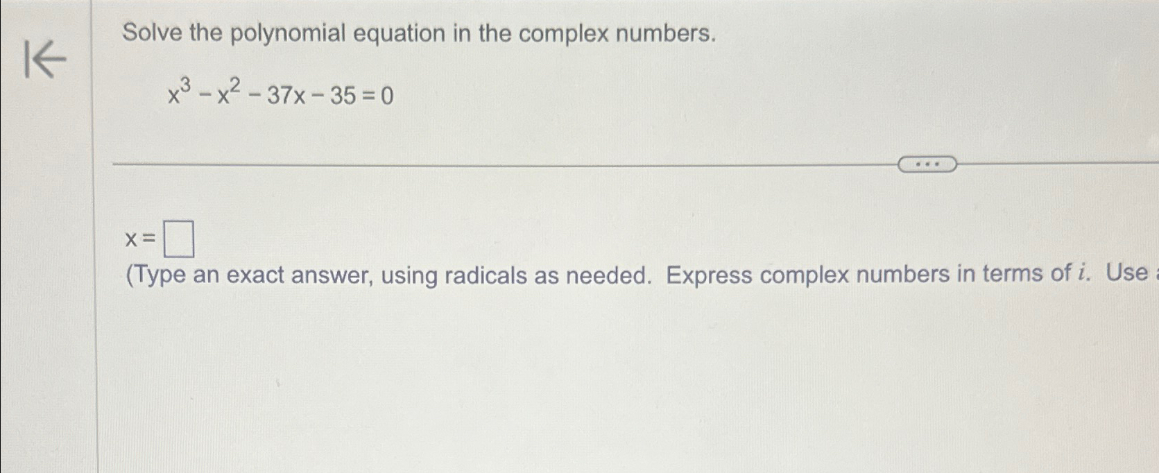 Solved Solve the polynomial equation in the complex | Chegg.com