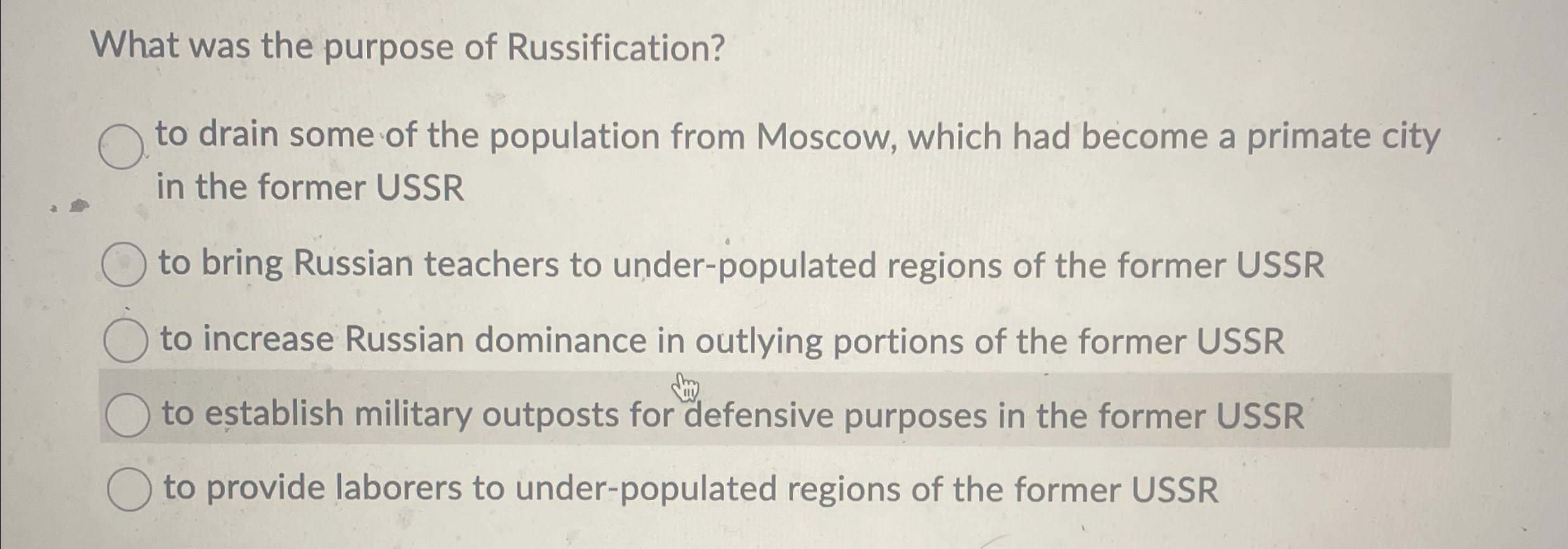 Solved What was the purpose of Russification?to drain some | Chegg.com