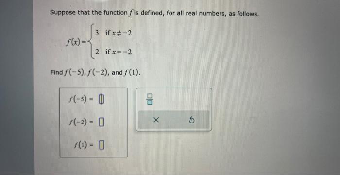 Solved Suppose that the function f is defined, for all real | Chegg.com