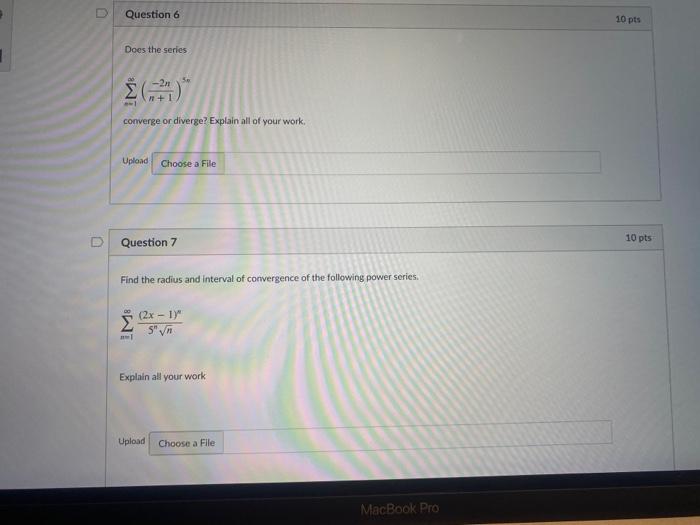 Solved Question 6 10 pts Does the series converge or | Chegg.com Solved Question 6 10 pts Does the series converge or | Chegg.com