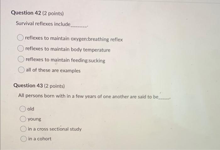 Solved Survival reflexes include reflexes to maintain | Chegg.com