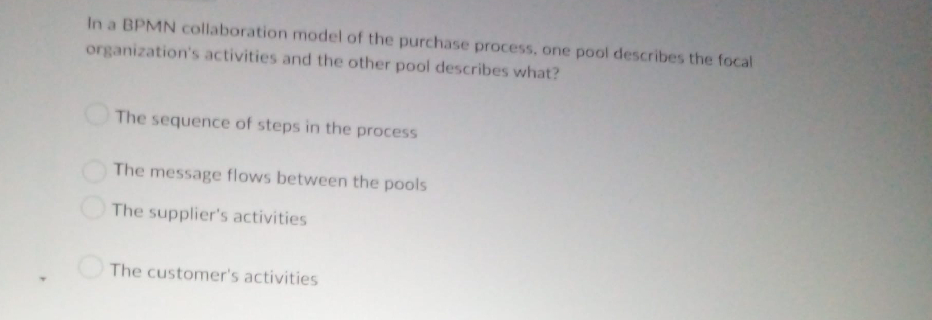 Solved In a BPMN collaboration model of the purchase | Chegg.com