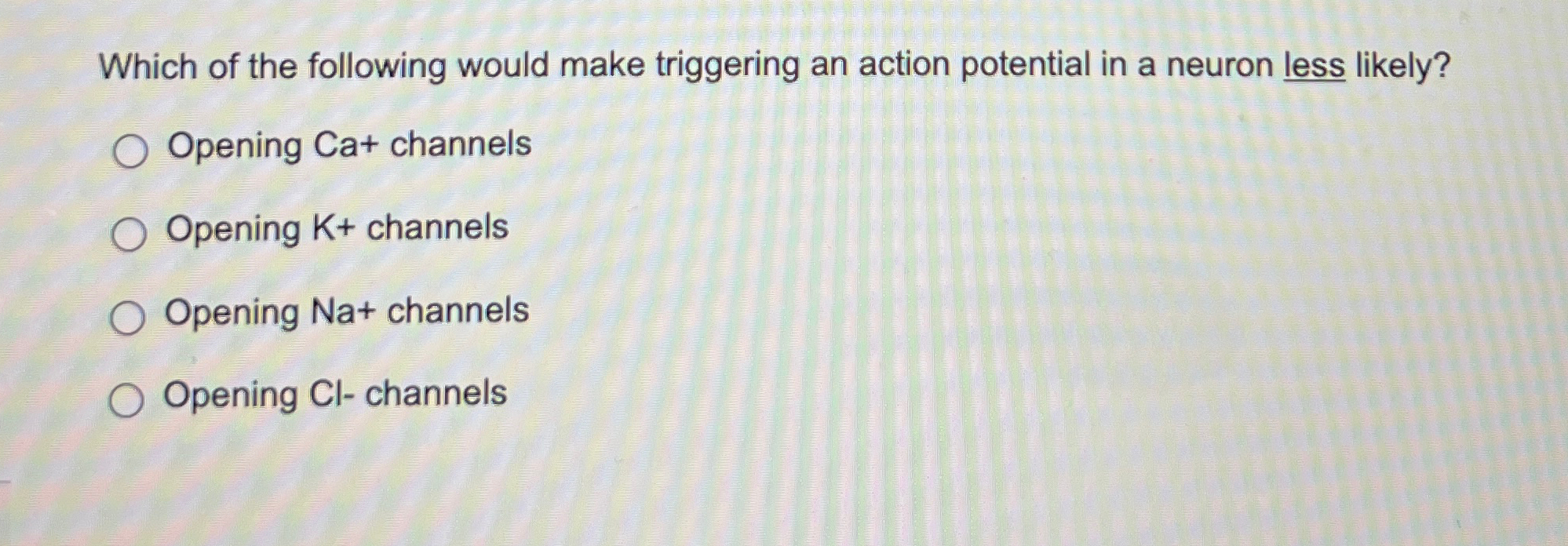 Solved Which of the following would make triggering an | Chegg.com