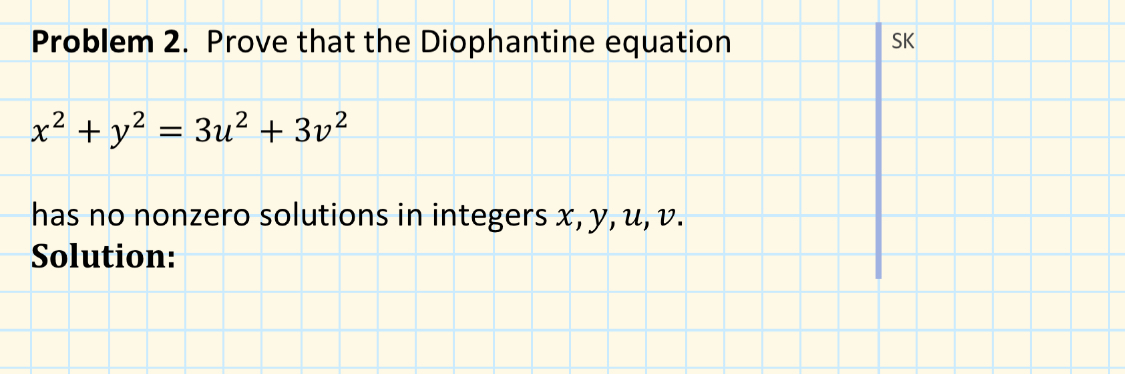 Solved Problem 2. ﻿Prove that the Diophantine | Chegg.com
