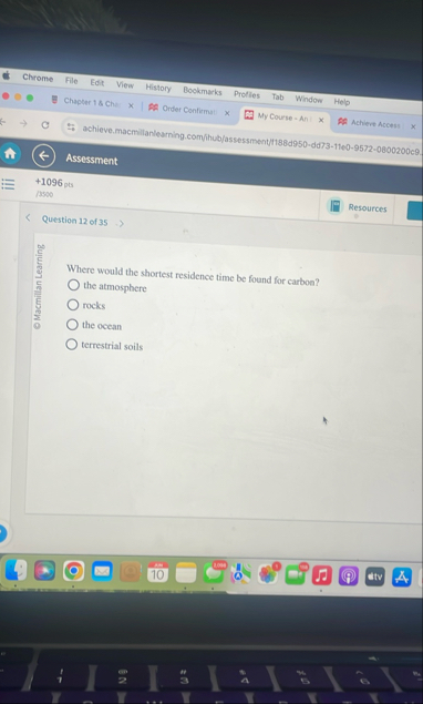Solved Assessment ﻿1096pts/1890ResourcesQuestion 12 ﻿of | Chegg.com