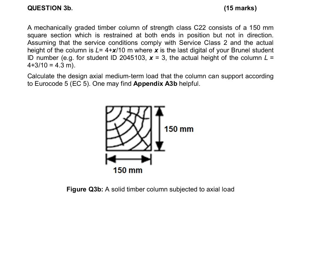 Solved QUESTION 3b. (15 marks) A mechanically graded timber | Chegg.com