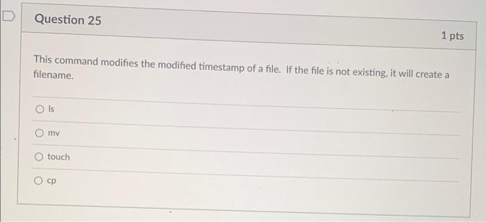 Solved Question 22 chmod o+r file.sh The command adds | Chegg.com