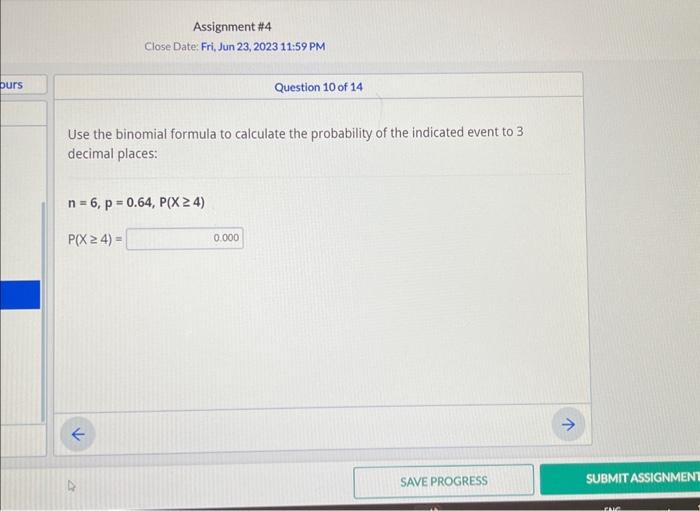 Solved Use the binomial formula to calculate the probability | Chegg.com