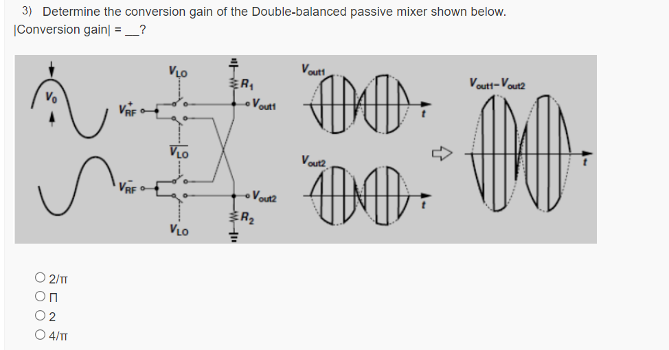 Solved Determine the conversion gain of the Double-balanced | Chegg.com