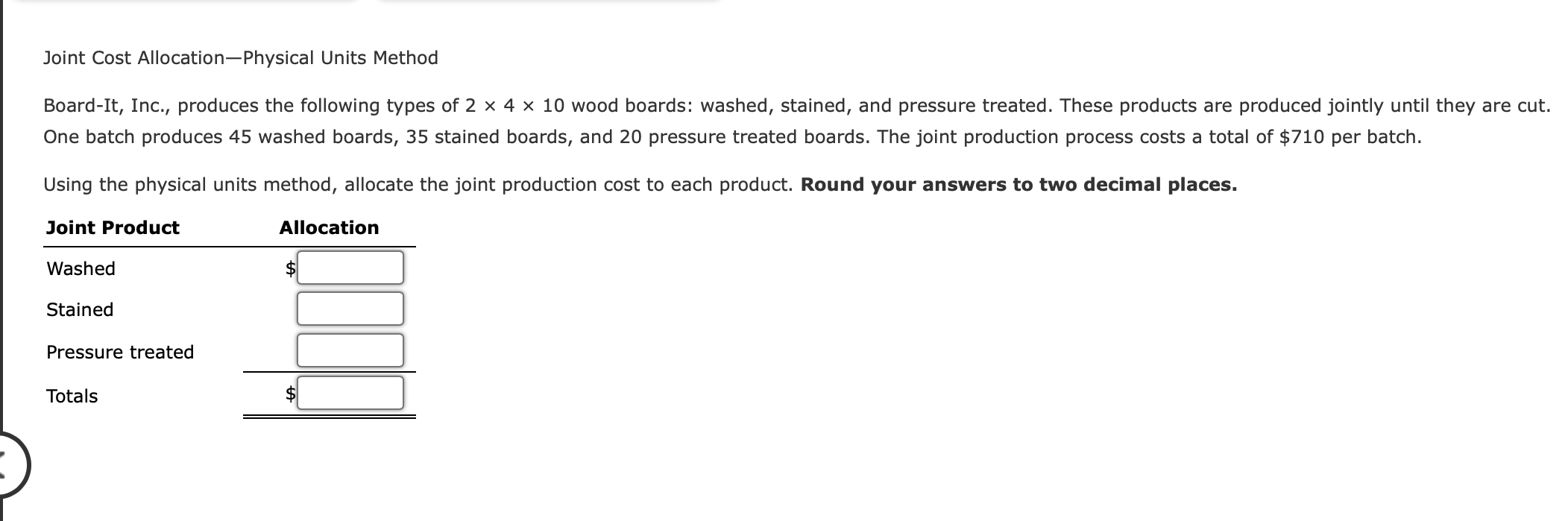 Solved Joint Cost Allocation-Physical Units MethodBoard-It, | Chegg.com