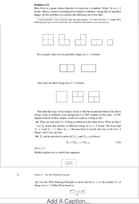 Solved Problem 2.12. Mini-Tetris is a game whose objective | Chegg.com