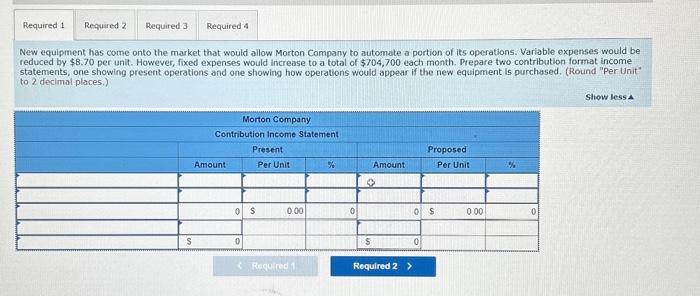 Solved Problem 5.29 (Algo) Changes in Cost Structure; | Chegg.com
