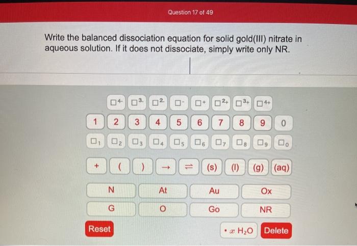 Solved write the balance dissociation equation for solid | Chegg.com