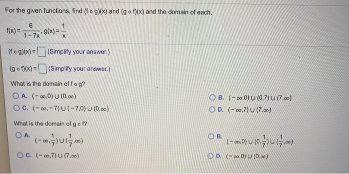 Solved For the given functions, find (fog)(x) and (gof)(x) | Chegg.com