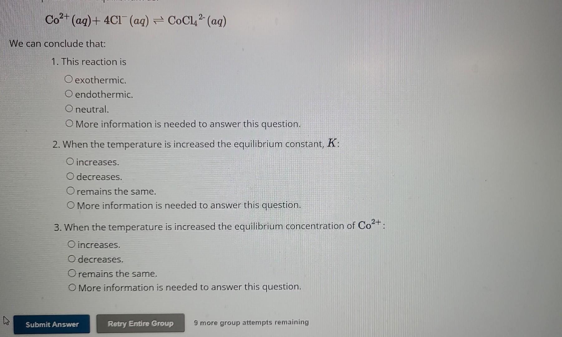 Solved In an aqueous chloride solution cobalt(III) exists in | Chegg.com