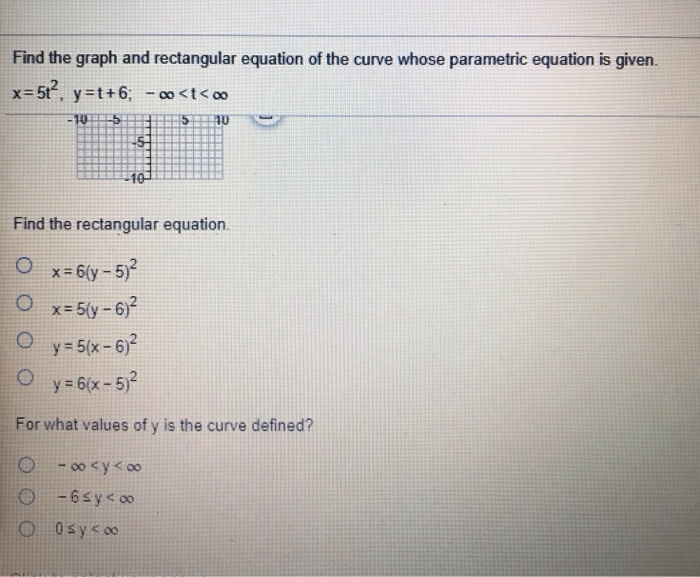 Solved Find the graph and rectangular equation of the curve | Chegg.com