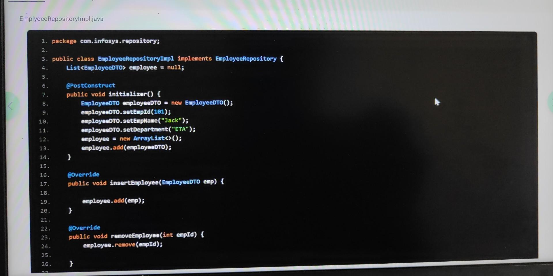 Solved operations. - Insert a new employee details - Remove | Chegg.com
