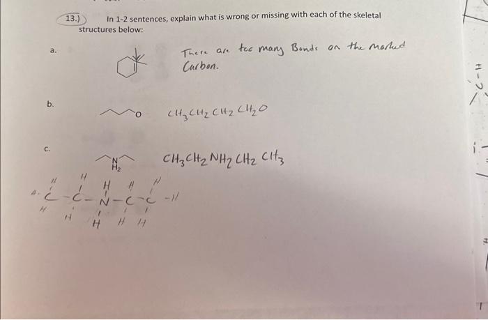 Solved 13.) In 1-2 sentences, explain what is wrong or | Chegg.com